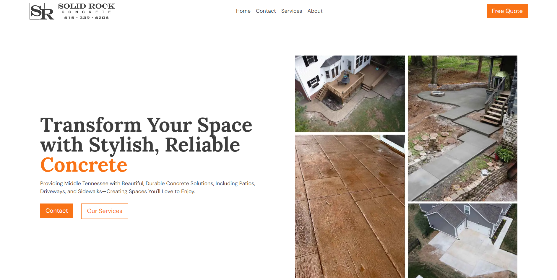 Solid Rock Concrete | Expert Residential and Commercial Concrete Services in Middle Tennessee